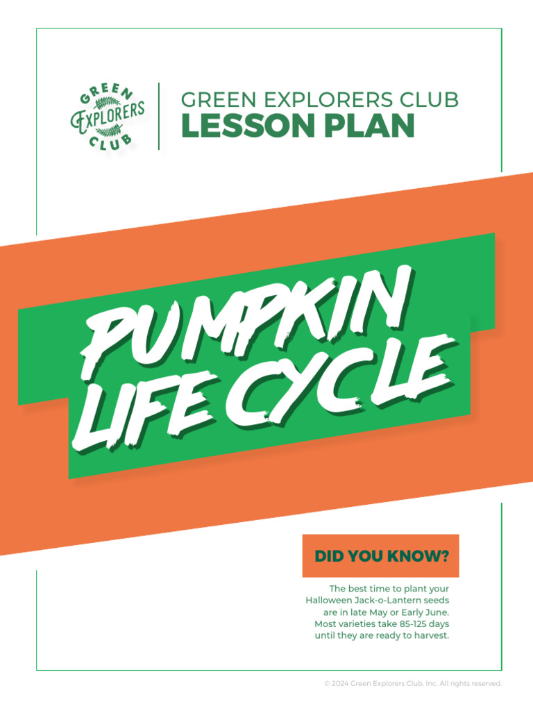 Lesson Plan: Pumpkin Life Cycle | PDF