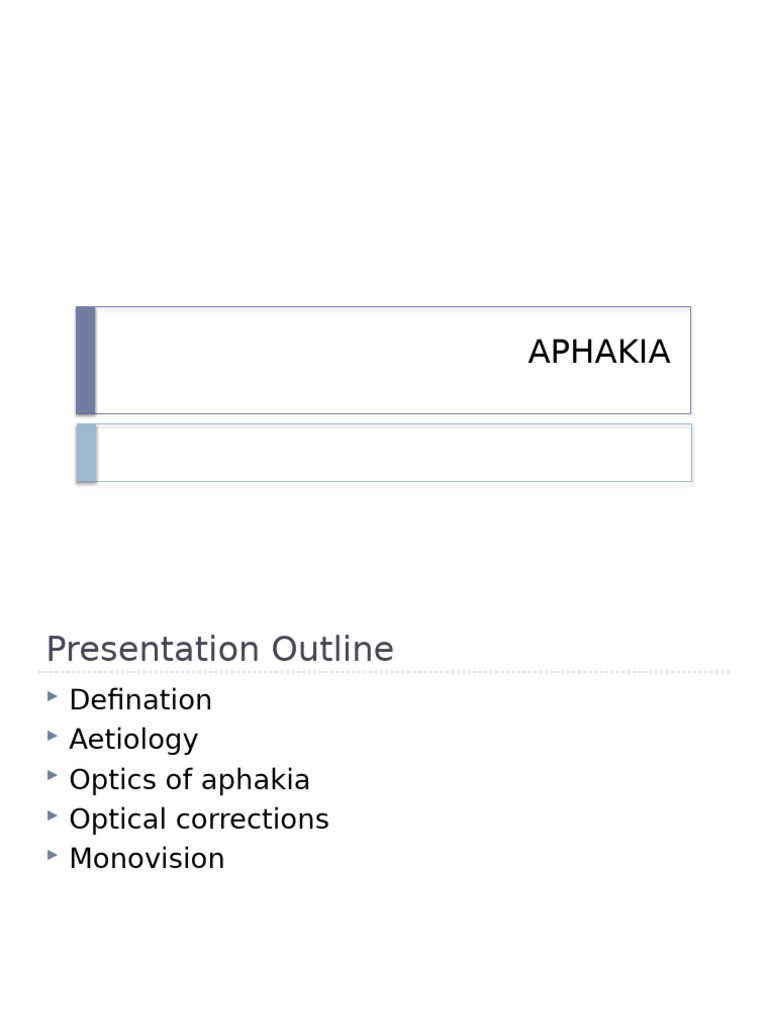 Aphakia | PDF