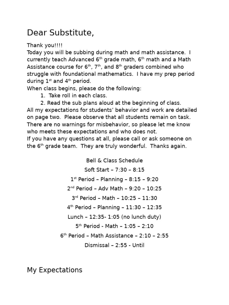 Substitute Letter | PDF