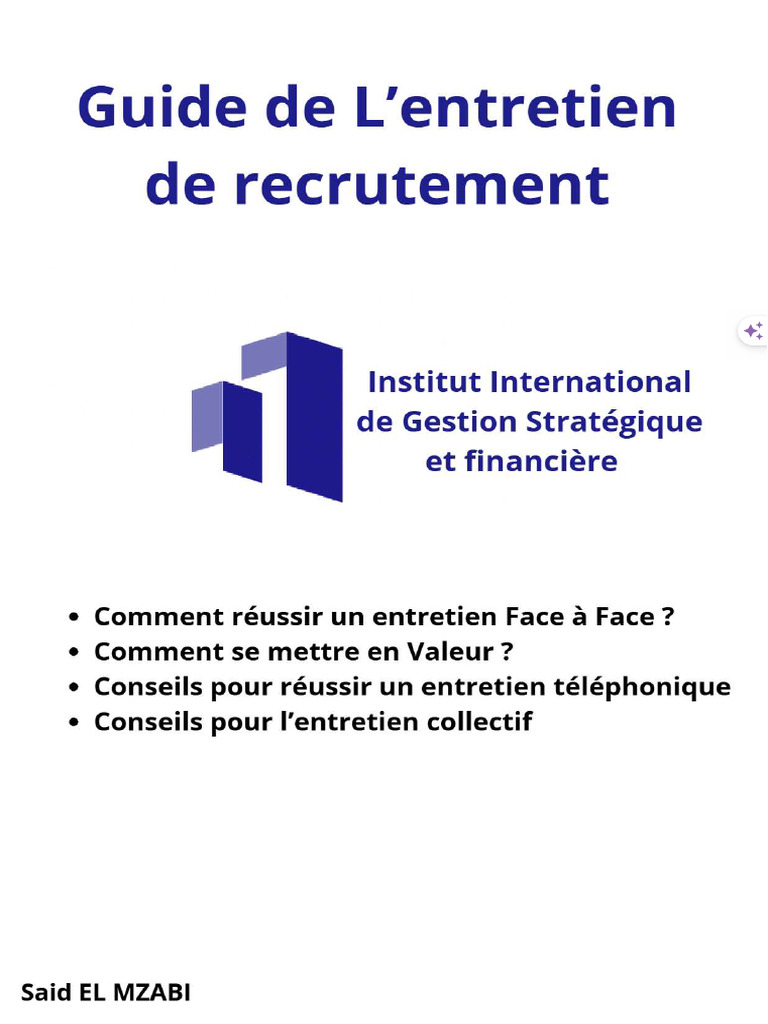 GUIDE ENTRETIEN | PDF