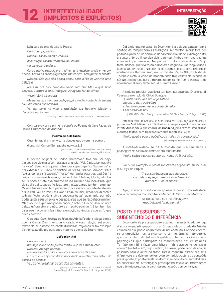 Intertextualidade I - Implícitos e Explícitos | PDF