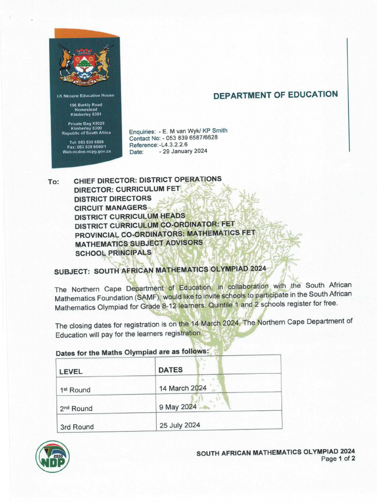 Mathematics Olympiads 2024 | PDF