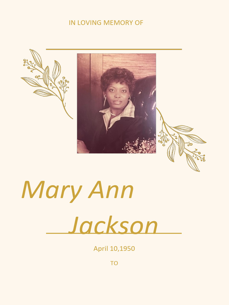 Mary Ann Jackson Obituary 1 | PDF