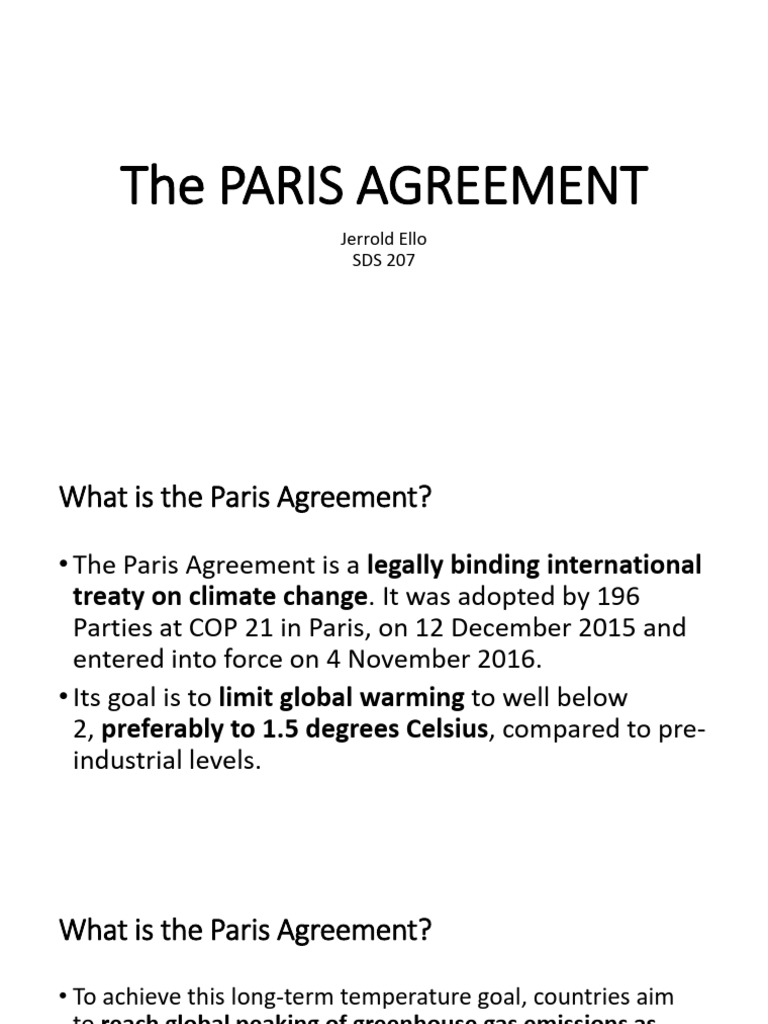 The Paris Agreement | PDF | Climate Change | Finance & Money Management