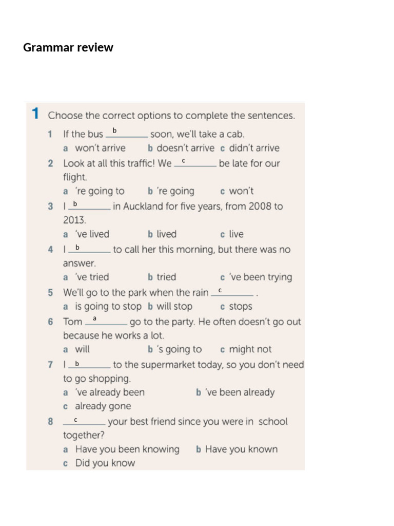 Grammar review | PDF