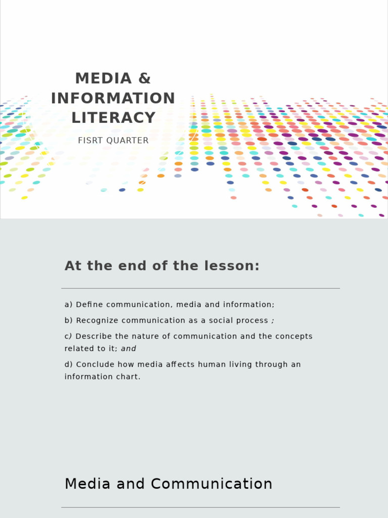MIL (MEDIA INFORMATION LITERACY) LESSON 1 Grade 12DEPED | PDF