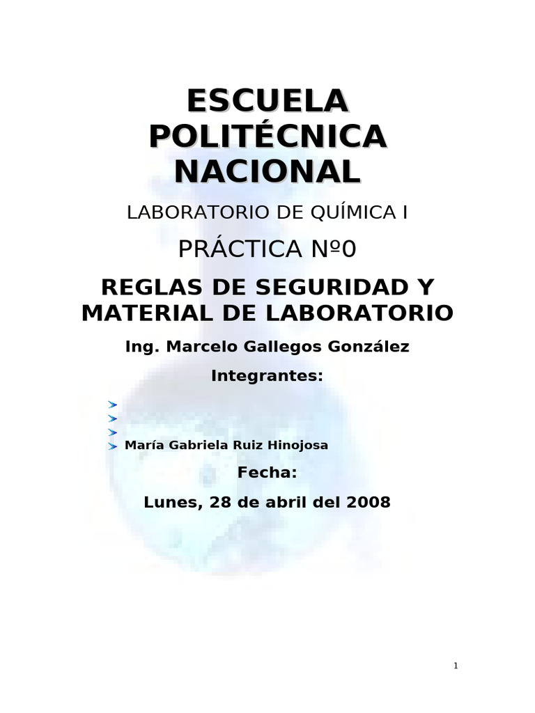 Reglas de Seguridad en Laboratorio Químico | PDF | Laboratorios | Agua