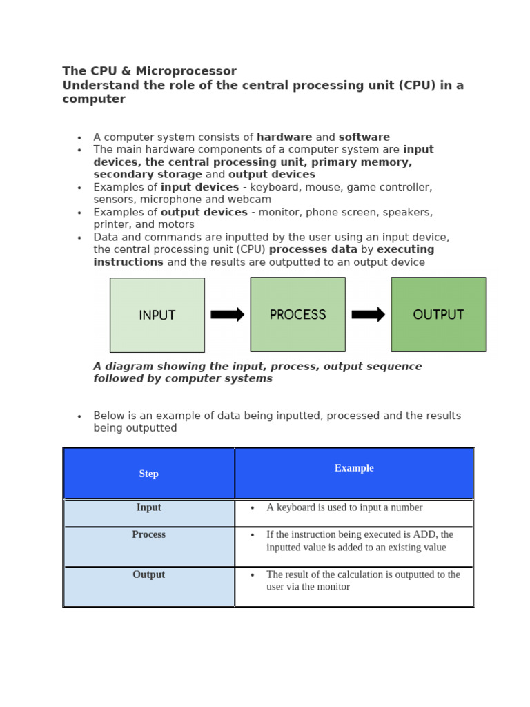 3.1 Hardware the CPU Architecture | PDF