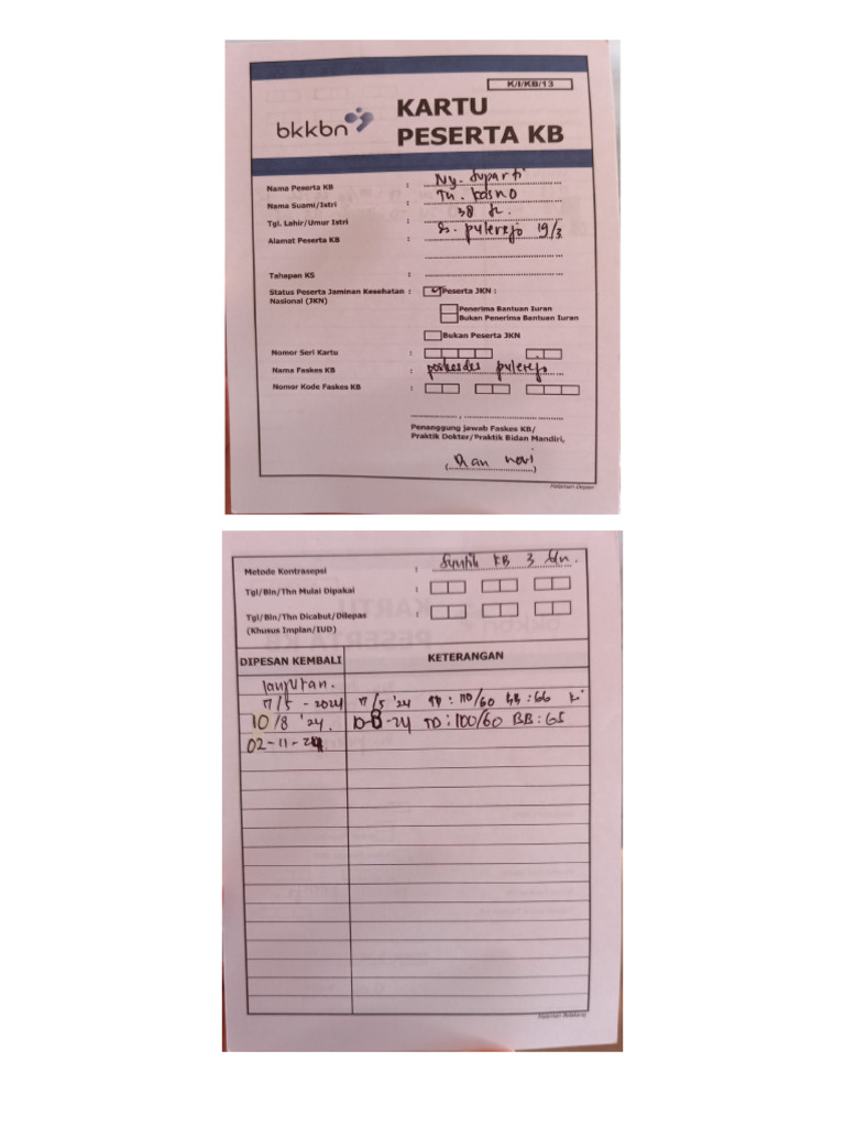 Lembar Klaim KB | PDF