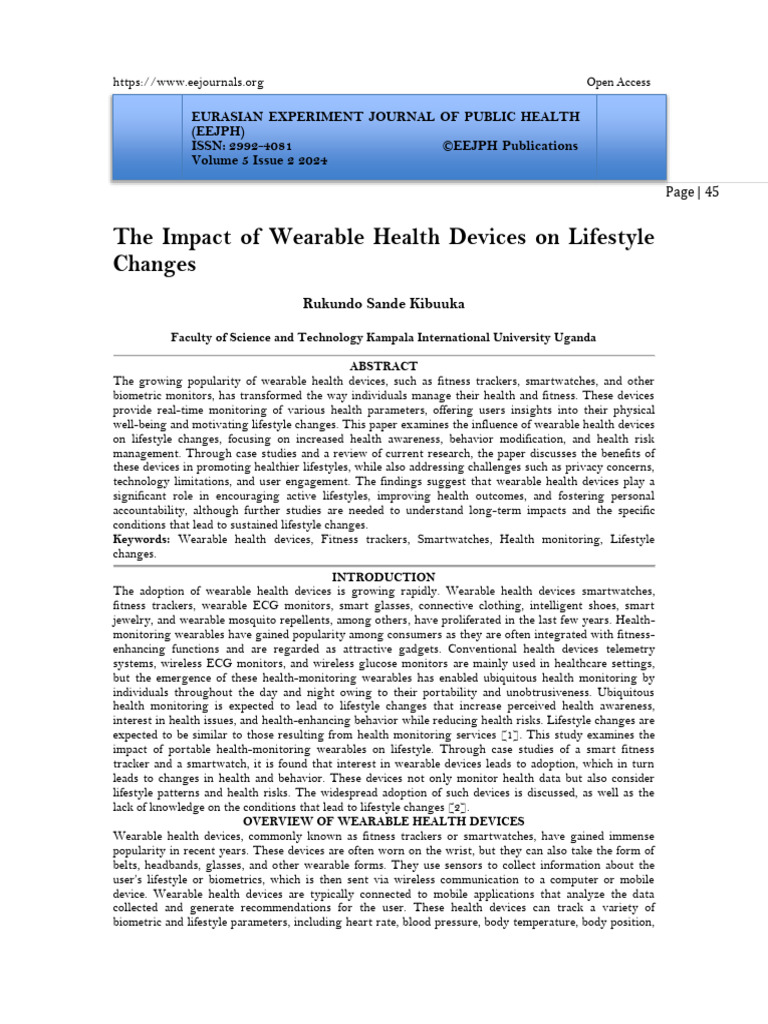 The Impact of Wearable Health Devices On Lifestyle Changes (WWW - Kiu.ac - Ug) | PDF | Wearable ...