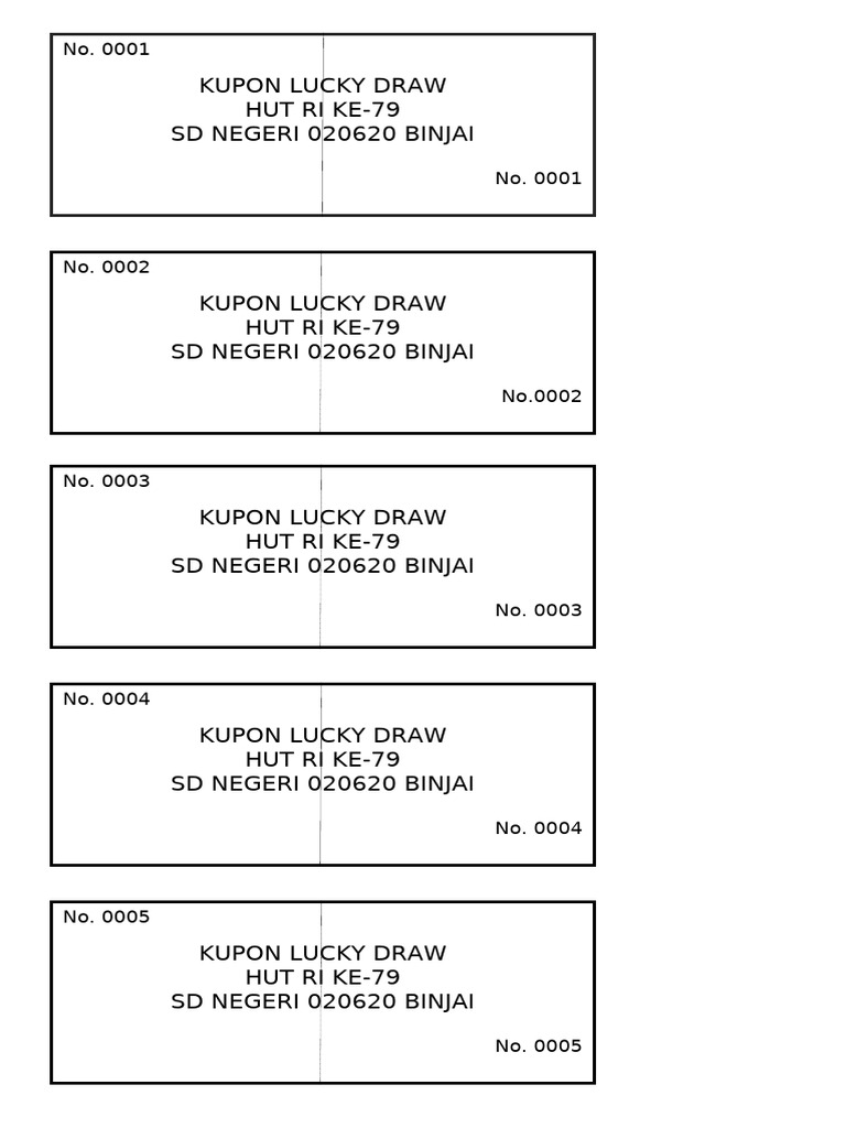 Kupon Lucky Draw 1 | PDF