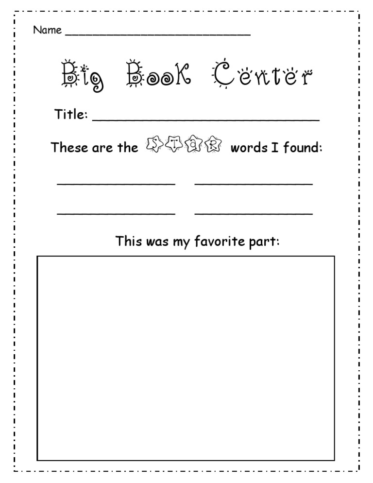 Big Book Response Sheet | PDF