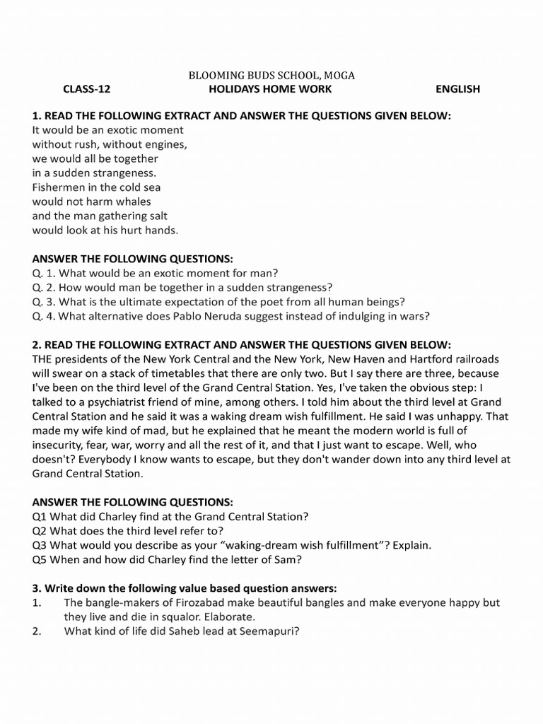 English Class 12 | PDF