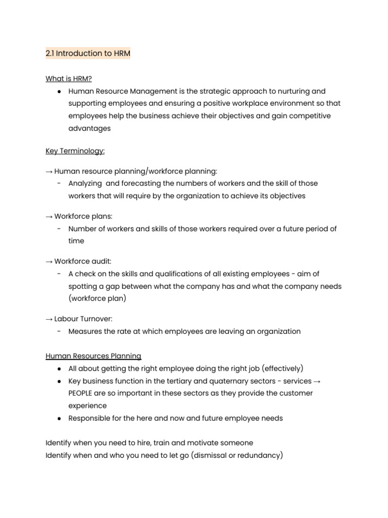 Unit 2 - Human Resource Management | PDF