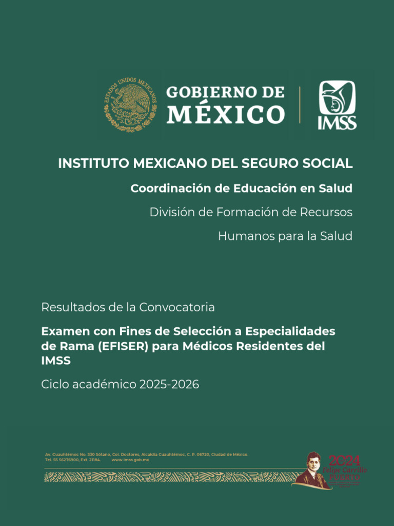Resultados Calificacion EFISER 2025 | PDF