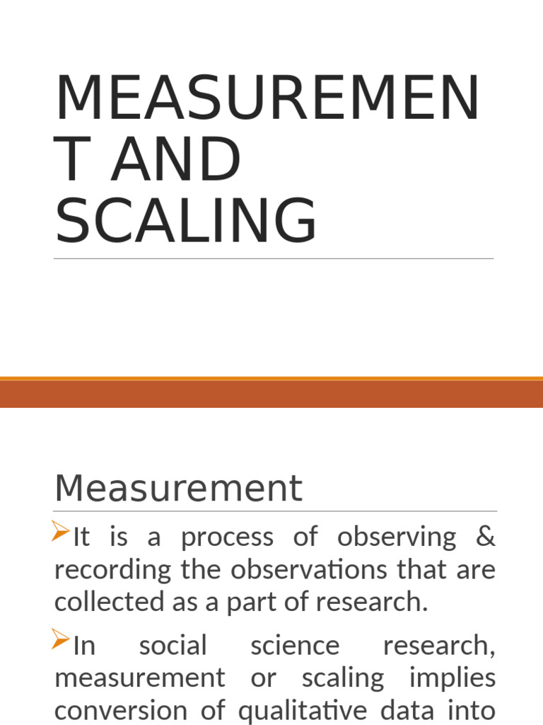 Measurement and Scaling | PDF