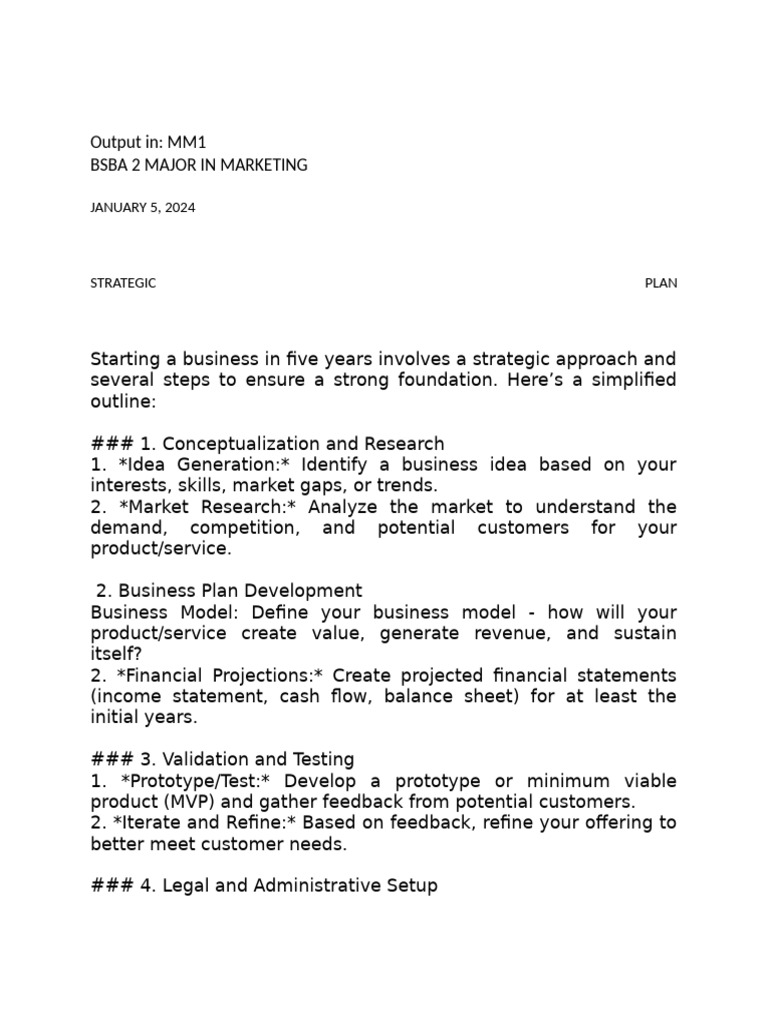 Strategic Planning Bsba 2 Major in Marketing | PDF