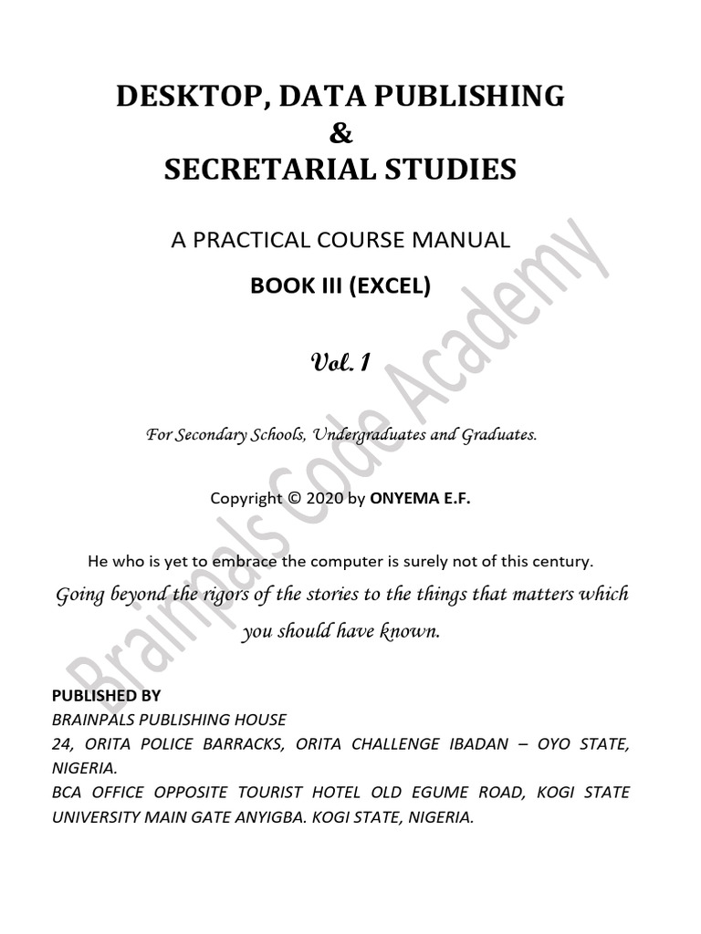 Microsoft Essentials Book 3 | PDF | Microsoft Excel | Window (Computing)