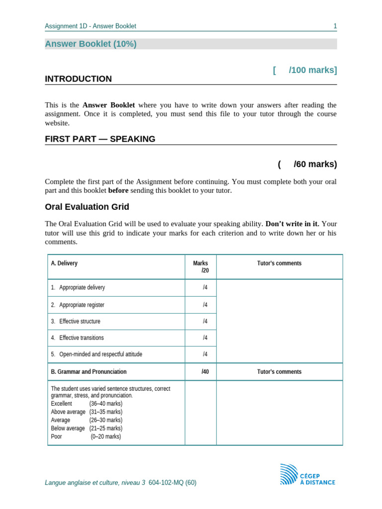 604-102-MQ Assign 01D Answer Booklet | PDF
