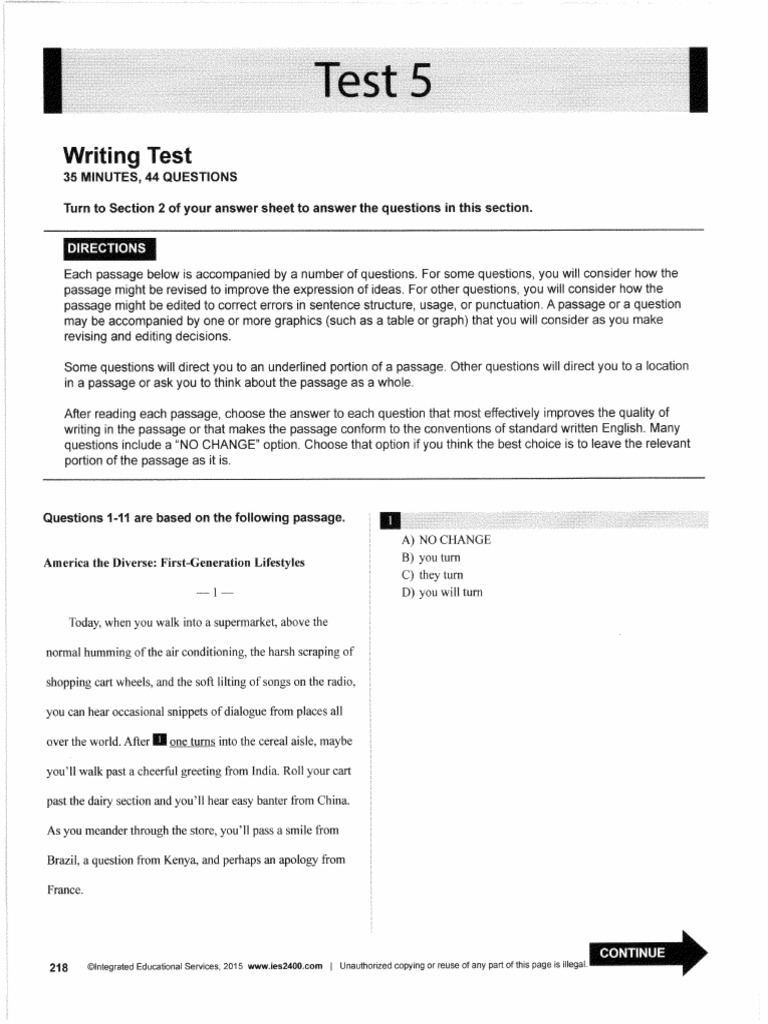 Ies New Test 5 | PDF