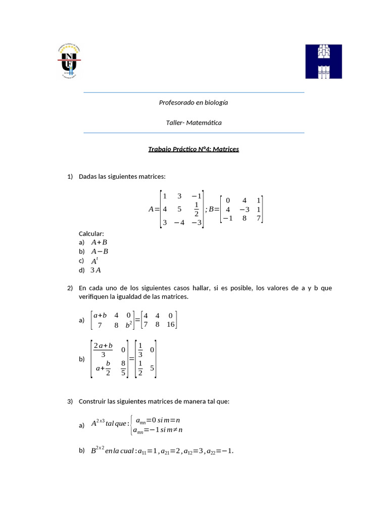 TP N4-Matrices | PDF