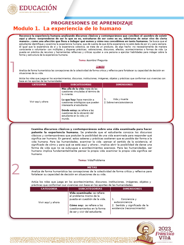 Progresiones de Aprendizaje | PDF