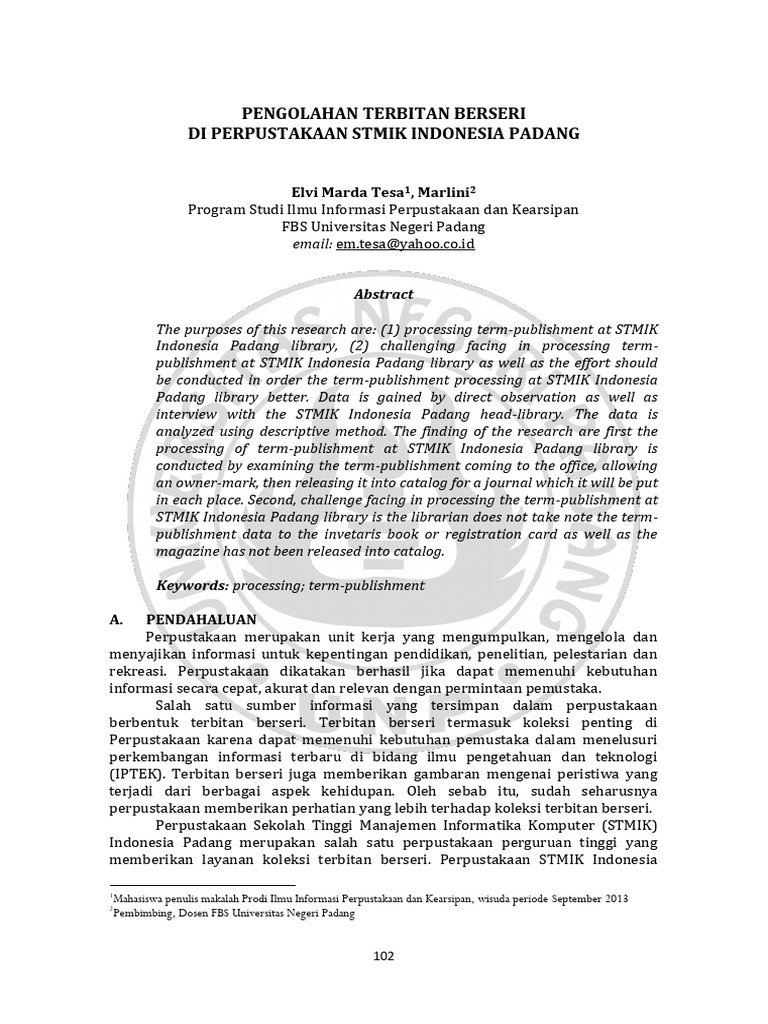 Pengolahan Terbitan Berseri Di Perpustak 7eb6d9cc | PDF