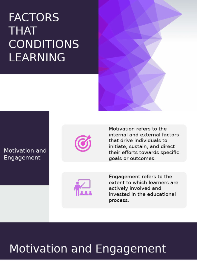 Factors That Conditions Learning | PDF
