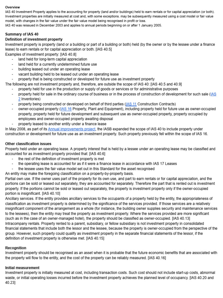 Ias 40 | PDF | Fair Value | Business