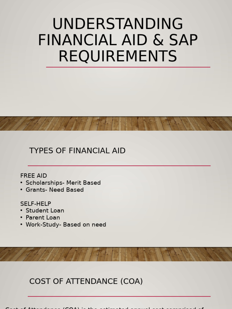 Understanding Financial Aid & Sap Requirements | PDF