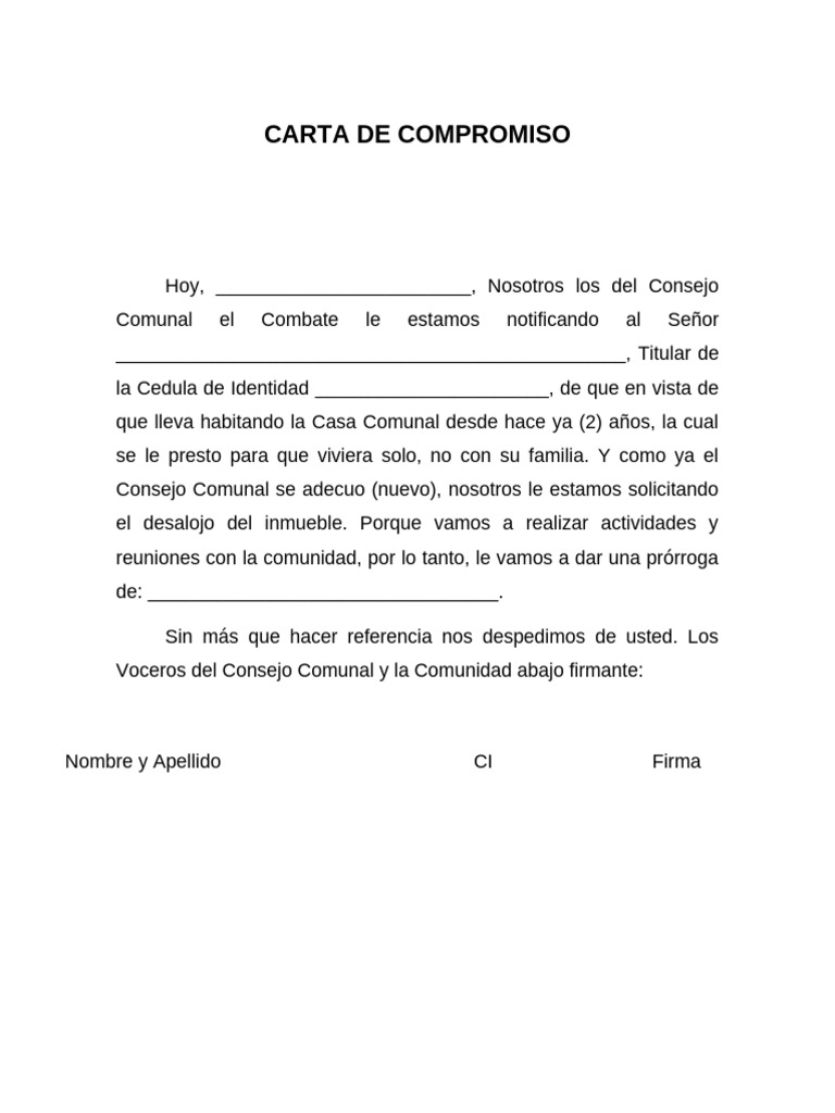Carta de Compromiso | PDF