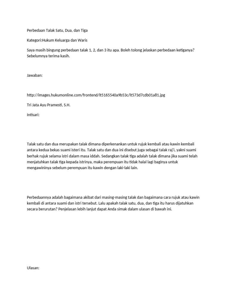 Perbedaan Talak | PDF