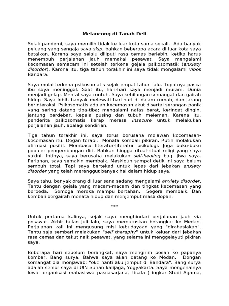 Melancong Di Tanah Deli | PDF