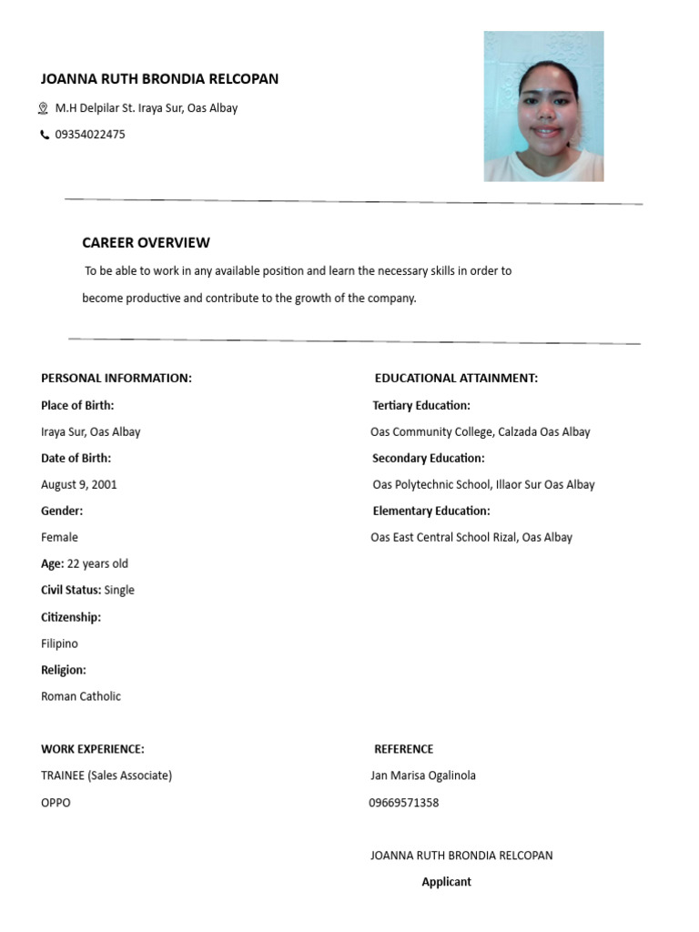Joanna Ruth Resume | PDF
