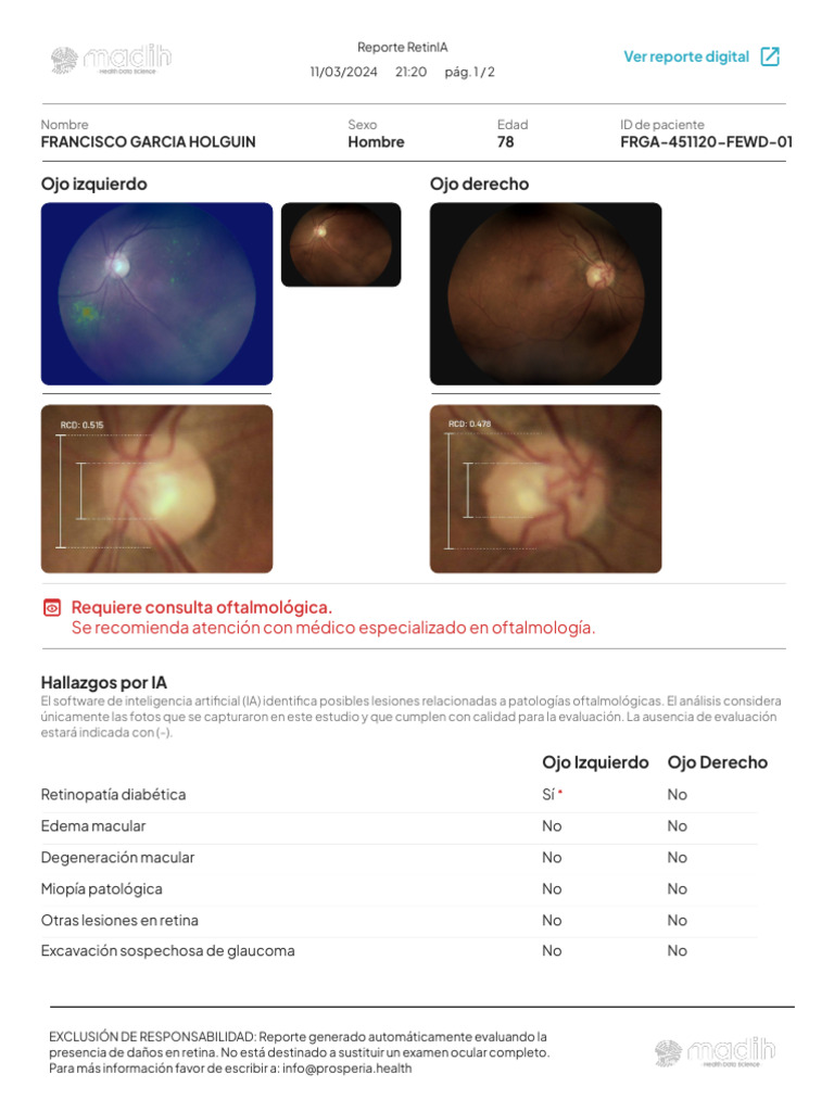 RetinIA Report 20240311 | PDF