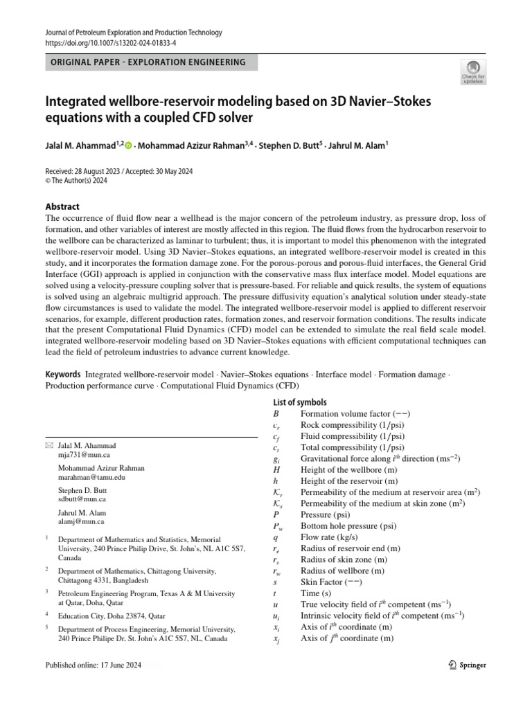 Integrated Wellbore-Reservoir Modeling Based On 3D | PDF