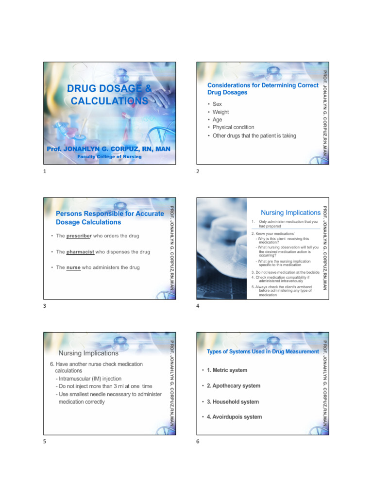 DRUG DOSE & COMPUTATION | PDF