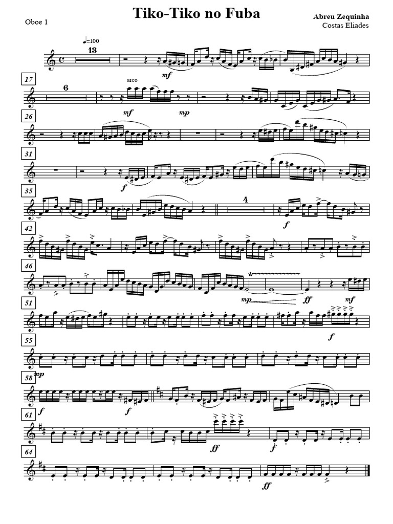 Tiko tiko - Oboe 1 | PDF