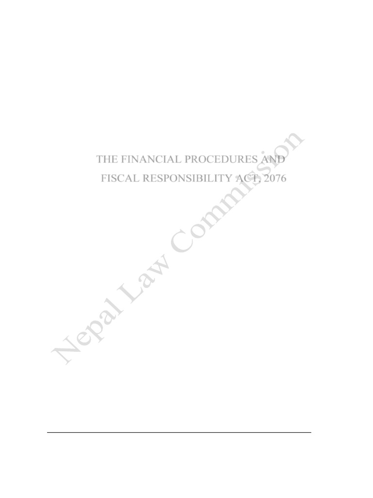 Financial Procedures & Accountability Act 2076 | PDF | Budget | Expense