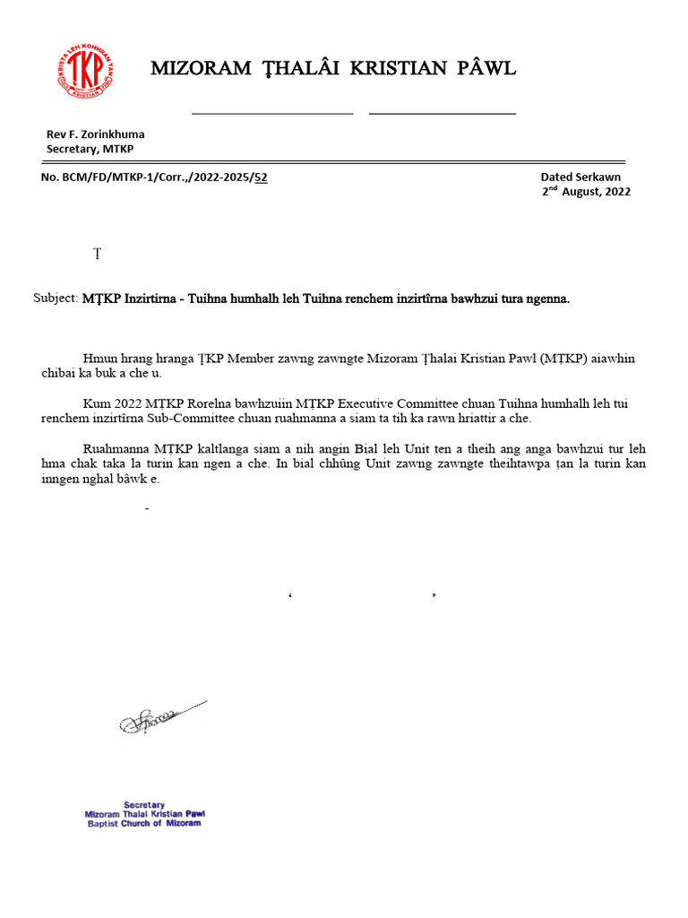 #52 MTKP Tuihna Humhalh.... - 1 | PDF