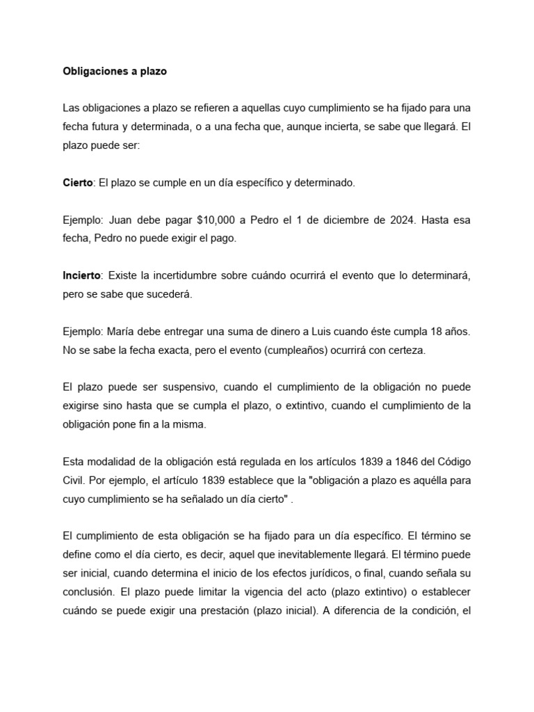 Modalidades de La Obligacion 4 | PDF | Pagos | Derecho