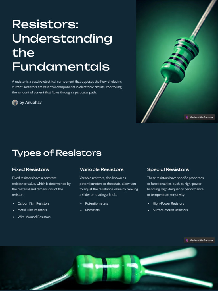 Resistors Understanding The Fundamentals | PDF