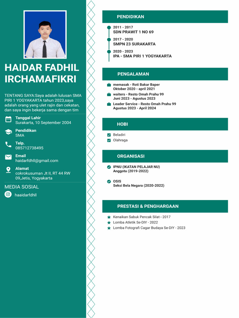 CV Fadhil Terbaru | PDF