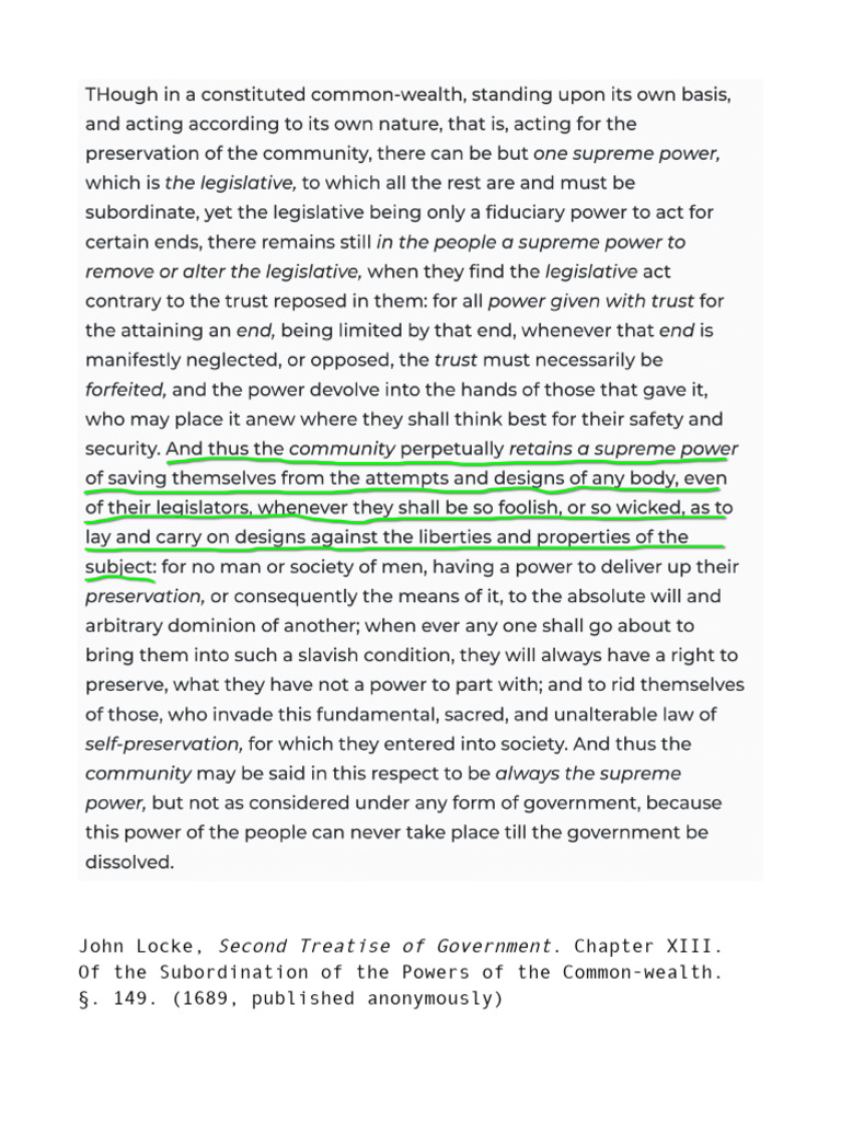 Locke, de Second Treatise of Government | PDF