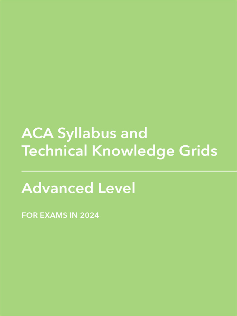 ACA 2024 Syllabus Handbook Advanced | PDF