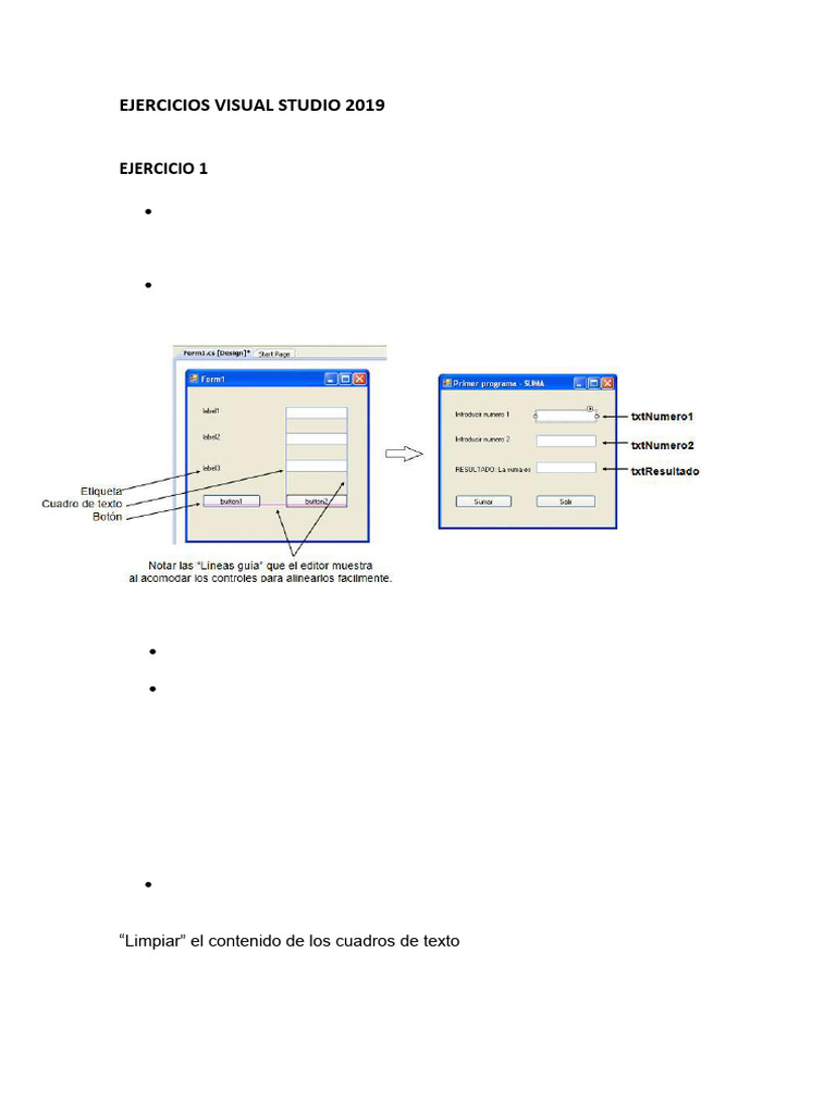 Ejercicios Visual Studio 1 | PDF