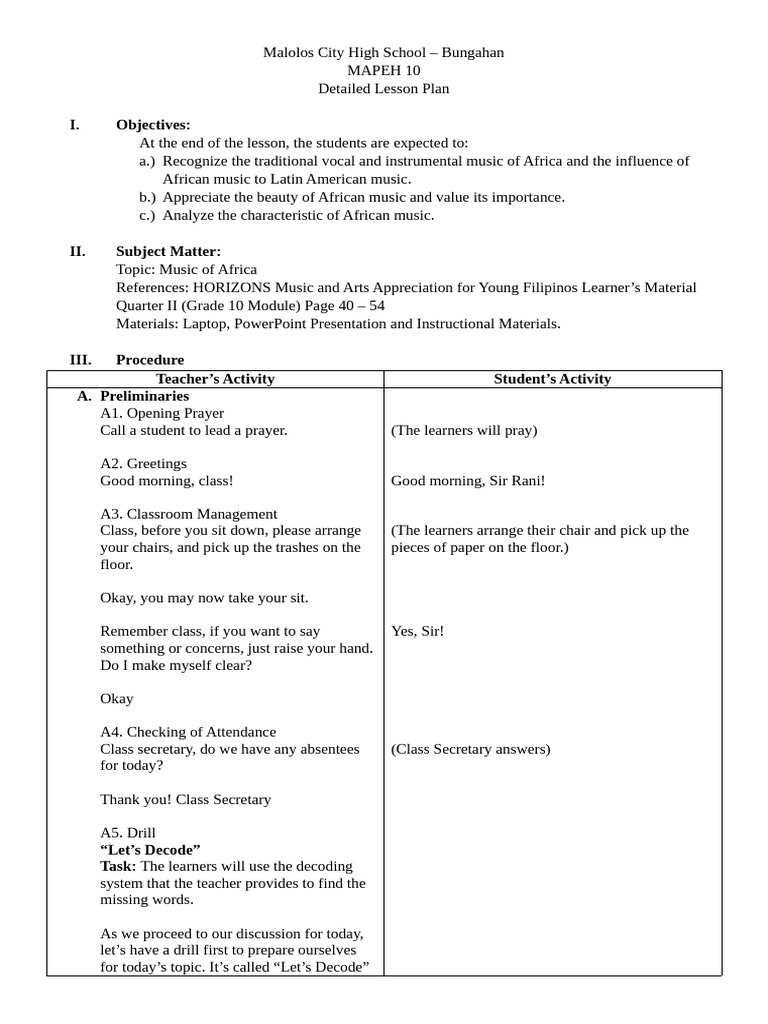 DLP Music of Africa I | PDF