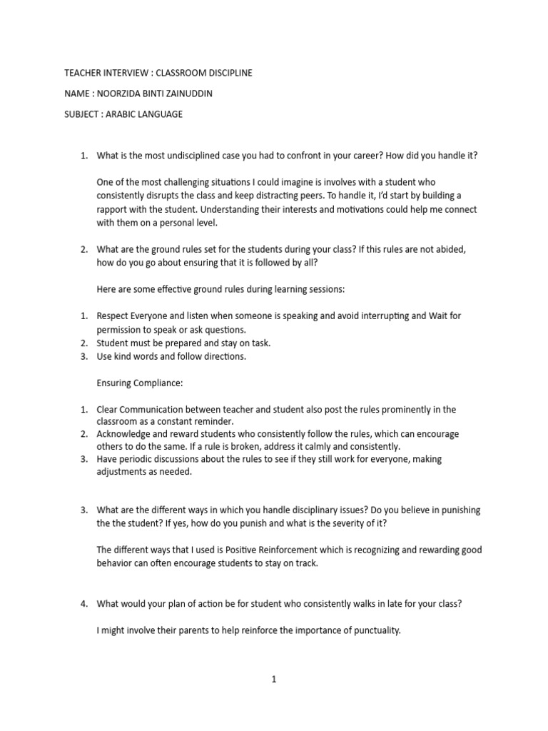 Teacher Interview | PDF