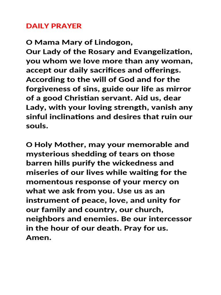 Daily Prayer | PDF