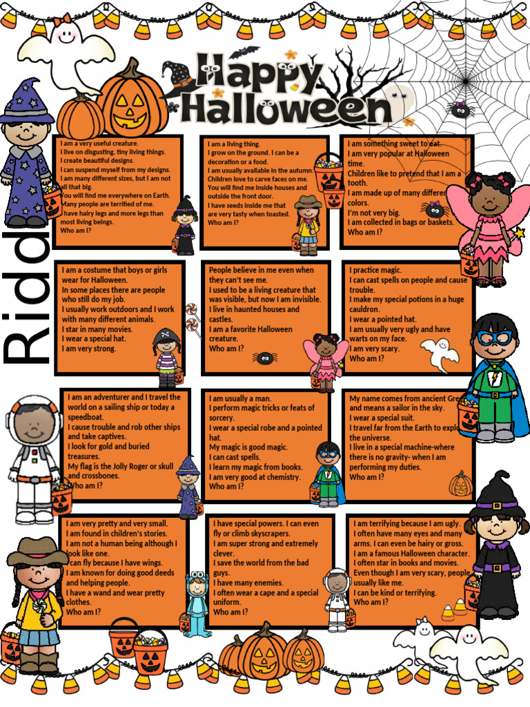 Halloween Riddles Key Fun Activities Games Games Icebreakers Oneonone ...